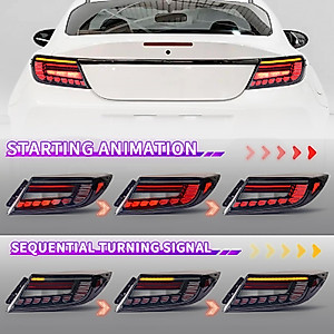 LONGDING LED Tail Lights Assembly Compatible with 2021 2022 2023 2024 Toyota GR86 / Subaru BRZ 2nd Gen ZN8/ ZD8 w/Start Up Animation & Sequential Turn Signals Rear Lamps Replacement