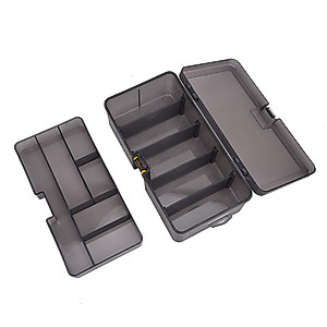 Shipenophy Plastic Fishing Box, PP Material Fishing Accessories Impact Resistance Double Layers Easy to Use for Outdoor for Fishing