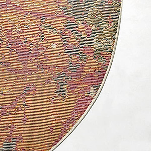 Unique Loom Estrella Collection Distressed, Floral, Abstract, Modern, Bright Colors Area Rug, 6' 0" x 6' 0", Multi/Blue