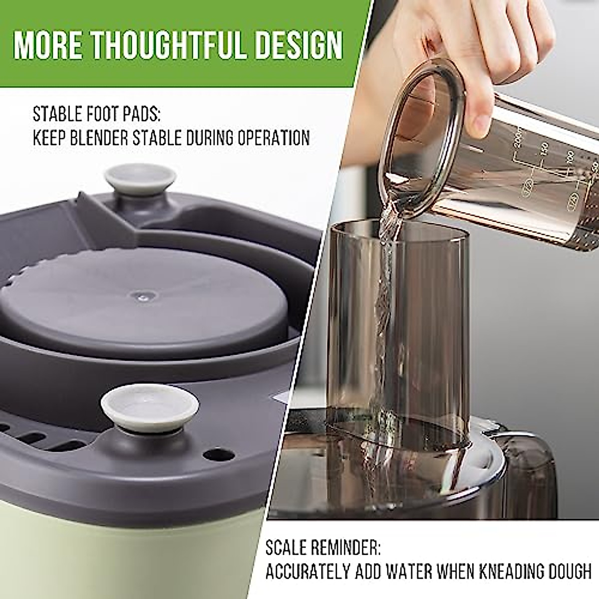 Bear Food Processors, 800W Multifunctional Vegetable Chopper & Meat Grinder for Slicing, Shredding, Puree and Dough, Professional Blenders for Kitchen, with 7 Cup Easy-clean Bowl, Reversible Disc, Chopping Blade and Dough Blade