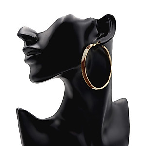 Kathaya Cow Print Hoop Earrings for Women Boho Statement Leather Drop Dangle Animal Print Cow Girl Western Fashion Earrings (Brown)