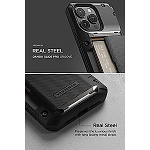 VRS DESIGN Damda Glide Pro Phone Caase for iPhone 14 Pro Max, Sturdy Semi Auto Wallet [4 Cards] Case Compatible for iPhone 14 Pro Max Case (2022)