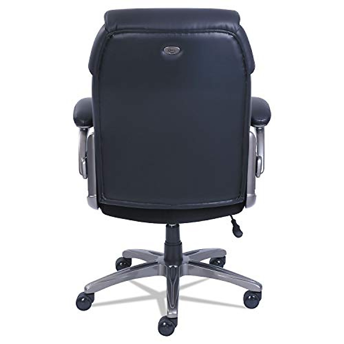 SertaPedic Cosset Mid-Back Executive Chair, Supports Up to 275 Lb, 18.5" to 21.5" Seat Height, Black Seat/Back, Slate Base