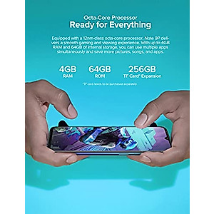 Ulefone Unlocked Cell Phones, Note 9P Octa-Core Unlocked Smartphone, 6.52" Waterdrop Full-Screen, Triple Rear Camera, Dual SIM 4G Phones, 4500mAh, 4GB+64GB, Face ID, Android 11 Mobile Phone - Green