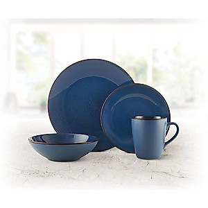 IHIPPO Stoneware Dinnerware Set 16-Piece Dinnerware Set Dinnerware Set Plates Sets for Home Dinner Set Dishes and Plate Set Blue Microwave Dishwasher Safe Stoneware Dinnerware Set for 4