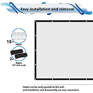 Projector Screen 120 inch,16:9 4K Portable Foldable Movie Screen, Anti-Crease Free of Punch Cleanable Traceless Double-Sided Indoor and Outdoor Projection Screen for Home,Party,Camping,Office