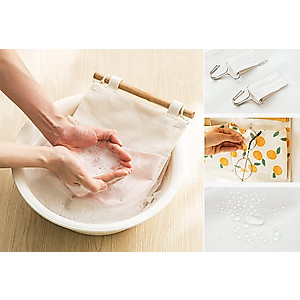 2 Packs Over The Door Storage Pockets,Hanging Storage Bags Organizer Linen Cotton Fabric Wall Door Closet 10 Pockets Home Organizer for Bedroom & Bathroom by AARainbow (Orange, C)