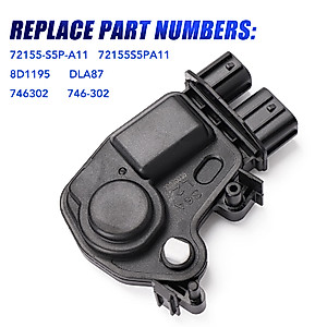 Door Lock Actuator Front Driver Side Replacement for 2003-2007 Honda Accord Civic CR-V Element Odyssey Pilot, 2002-2006 Acura RSX, 72155-S5P-A11,72155S5PA11