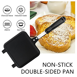 Gavigain Ridge Monkey, Frying Pan,Double Sided Frying Pan, Non-stick Premium Iron Ceramic Coating Double Side Flip Pan Pancake Maker Household Kitchen Cookware for Pancakes Omelets French Toasts