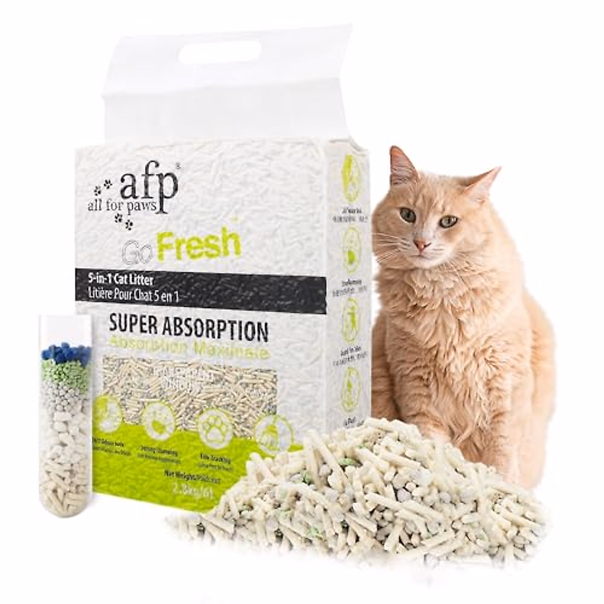 All For Paws Mixed Cat Litter - Formula Upgrade | Enhanced Performance | 2 Bags Flushable 5-in-1 Cat Litter | Natural Tofu Cat Litter (1 Pack)