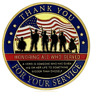AtSKnSK Thank You for Your Service Military Appreciation Challenge Coin Pack of 10