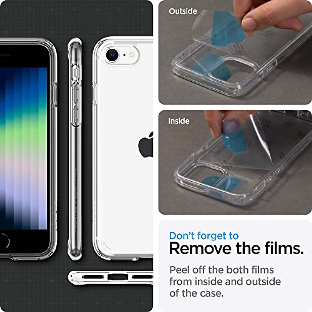Spigen Ultra Hybrid Designed for iPhone SE 2020 Case/Designed for iPhone 8 Case (2017) / Designed for iPhone 7 Case (2016) - Crystal Clear