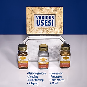 AMACO Brush ‘n Leaf - Antique Gold Leaf 1oz Bottle - Liquid Gold Leaf Paint for Metal Wood Ceramic and More - Interior Liquid Leaf Paint for Objects and Furniture