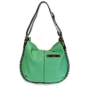 Chala CONVERTIBLE Hobo Large Tote Bag FLAMINGO Vegan Leather Teal Green