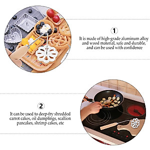 Healeved Pretzel Cookie Cutter Bunuelos with Handle Waffle Molds Rosettes Molds Funnel Cake Ring Bunuelo Maker Cookie Bunuelos Tool for Kitchen Baking Cooking Flower Aluminum Bunuelera