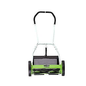 Greenworks 16-Inch Reel Lawn Mower with Grass Catcher 25052,Black/Green