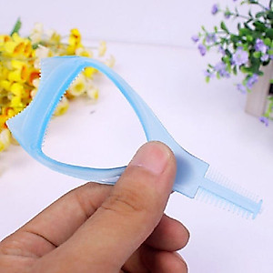 2Pcs Plastic 3 in 1 Makeup Cosmetic Eyelash Tool Upper Lower Eye Lash Mascara Guard Applicator Guide Helper with Eyelash Comb