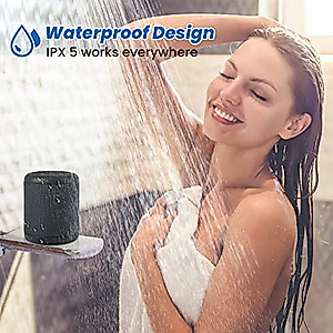 WESDAR Portable Bluetooth Speakers, Bluetooth Speakers with Subwoofer, Waterproof and Long Battery Life, Bass Boosted Fast Charge Dual Paring Technology, Shower Outdoor Speaker Great Gift