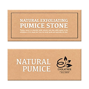 Evolatree Pumice Stone for Feet - Lava Foot Scrub, Cleaning & Exfoliating Hard Dead Skin, Corn & Callus Remover for Hands, Heels - Shower & Bath Wet Foot Scrubber, Scraper Pedicure Supplies Care Tool