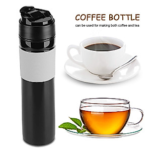 Fdit Portable Mini Espresso Maker Hand Held Pressure Caffe Espresso Machine Compact Manual Coffee Maker for Home Office Travel Outdoor(Black)