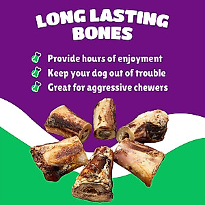 Marrow Bones for Dogs Large, Medium, & Small, All-Natural, USA Made, Healthy Bone Marrow Dog Treats, Filled Beef Bones That Support Dental Health, Dogs Love Our Beef Marrow Bones, 3-Inch, 6 Count.