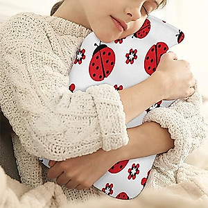 Red Ladybug Pattern Hot Water Bottle with Cover 2L Large Hot Water Bag for Menstrual Cramps, Neck and Shoulder Pain Relief, Hot Cold Therapy, Hand Feet Warmer