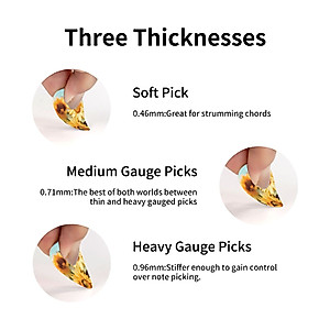 Custom 12-pack Guitar Picks, Personalized 351 Shape Guitar Pick Add Your Own Design Photo Text 0.46mm / 0.71mm / 0.96mm Thin, Medium, Heavy for Electric Guitar Bass