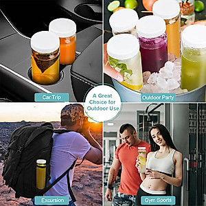 Ritayedet 8 Pack 20 Oz Travel Glass Drinking Bottles Jars - 100% Airtight Heavy Duty Sturdy SCREW Lids w Silicone - Reusable Glass Water Bottles for Juicing, Kombucha, Vanilla Extract