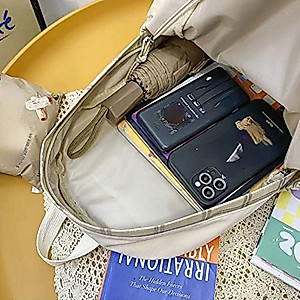 MadGrandeur Aesthetic Backpack Kawaii Backpack Sage Green Backpack for Girls Teens Preppy School Supplies Aesthetic Daypack (Sage Green)