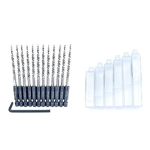 FTG USA Replacement Tapered Countersink Drill Bit Set 12 Pc (#6) 9/64" Countersink Bit Same Size Bit Replacement Only, with 6 Storage Containers