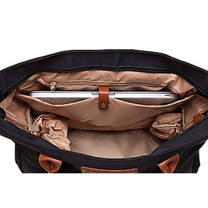 Sarah Wells Abby Breast Pump Bag with Real Leather Straps (Black)