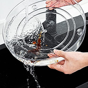 Lazy Susan Turntable for Cabinet, 2 Pack 9.3 inch Clear Lazy Susan Organizer Plastic Makeup Organizer Bathroom Jewelry Holder