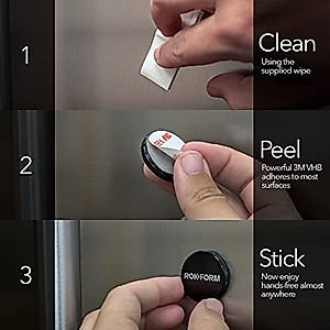 Rokform - Low Pro Magnetic Phone Mount, 1-Inch Phone Magnet for Car, 3M VHB Adhesive Holder Mounts to almost any Flat Surface, Compatible with all Rokform Cases (Black)