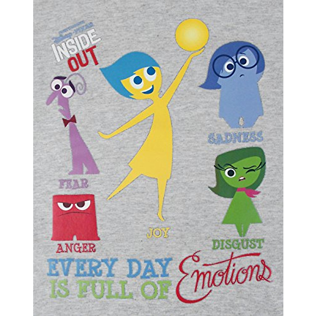 Disney Inside Out Emotions Characters Grey Girl's T-Shirt