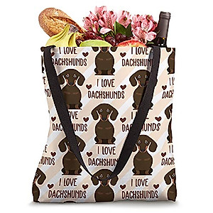 Dachshunds I Love Cute Dachshund Owner Lovers Gift Tote Bag