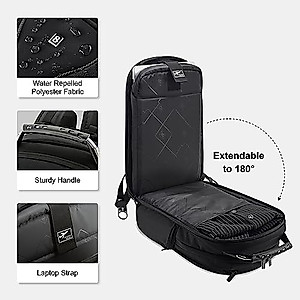 LEVEL8 Laptop Backpack, Durable Work Backpack for Men Women, Computer Bag for Business Fits 15.6" Laptop and Notebook - Black