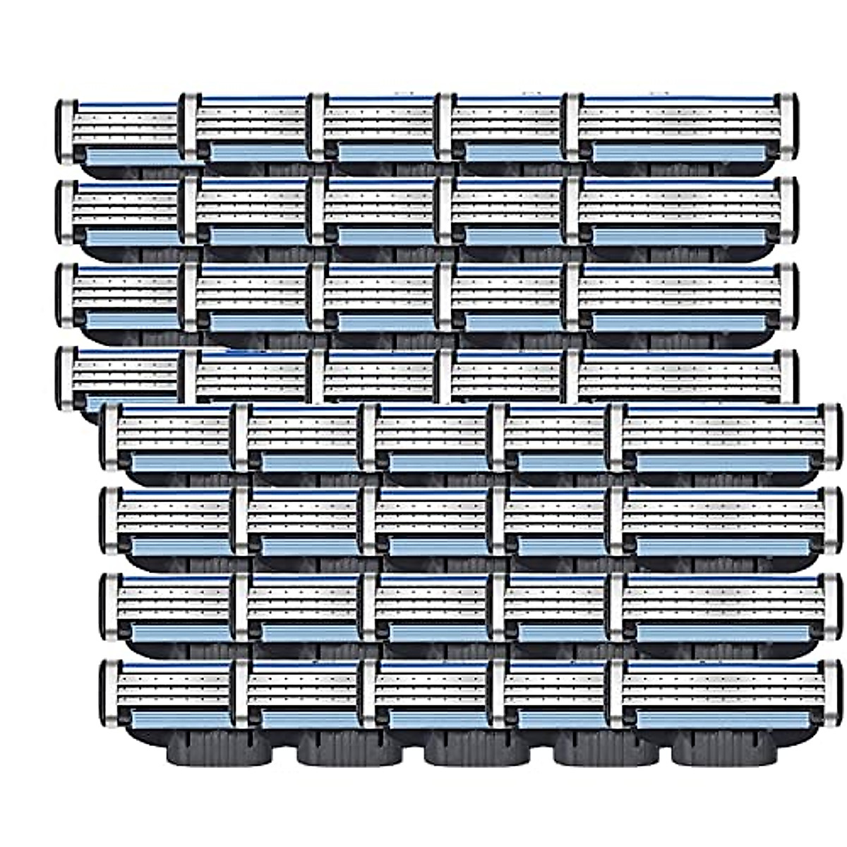 Razor Blades Refills for Mach3, Mens Razor Blades, Turbo Razor Blades Refills for Gillette, with Precision Cut Stainless Steel Blades for Gillette, for Longer Hair Hard to Shave Spots (40Pcs)