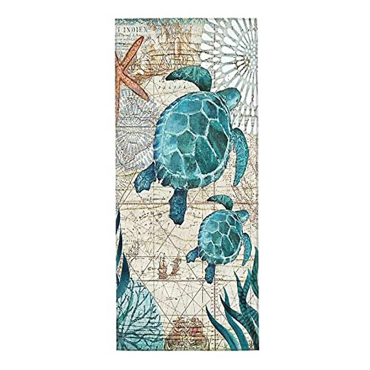 XWQWER Sea Turtle Ultra Soft Highly Absorbent Decor Hand Towels, Dish Guest Towel Multipurpose for Bathroom Kitchen Gym Hotel Spa and Home(27.5 x 12 in)