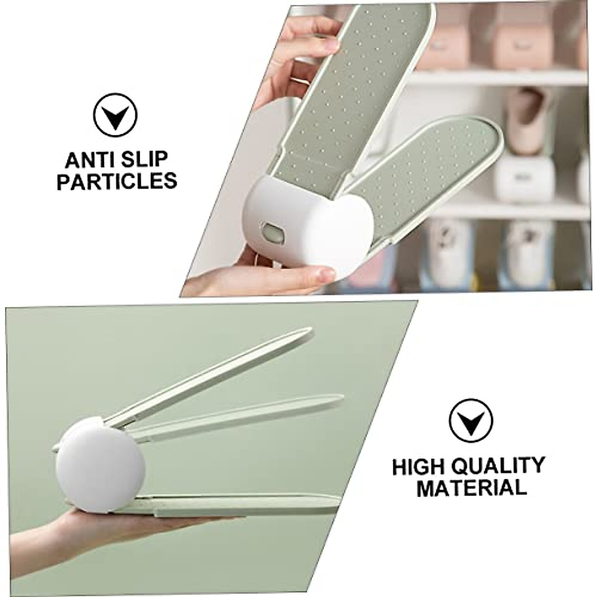 SOLUSTRE 4pcs Organizer Non-Skid Shoe Organization Rack Professional Storage Home Units Holder Adjustable Stacker Use Space Shelf for Clo Shoes Fresh Deck Two- Double Saver Non-Slip