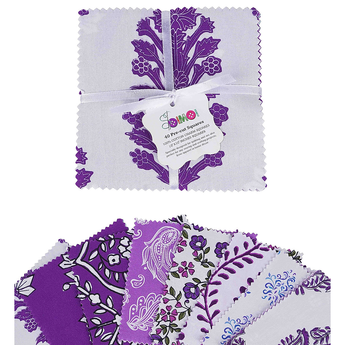 Precut 10-inch Prints Cotton Fabric Bundle Quilting Squares Charm Pack DIY Patchwork Sewing Craft-