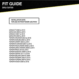 Scosche Select 2002 to 2020 Lexus & Toyota Vehicles 6.5” - 6.75” Speaker Adapters (1 Pair) SAT69,black