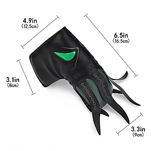 Craftsman Golf Octopus with Green Eyes Long Tail Black Blade Putter Headcover Magnetic Closure