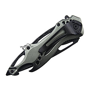 Unlimited Wares Tactical Assisted Opening Folding Knife Grey 4.5-Inch Closed