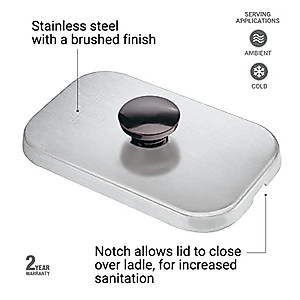 Server Products Lift Off Lid for Countertop Condiment Dispenser Jars, Stainless Steel, Model 82559, Compatible With Server’s Deep or Shallow Fountain Jars