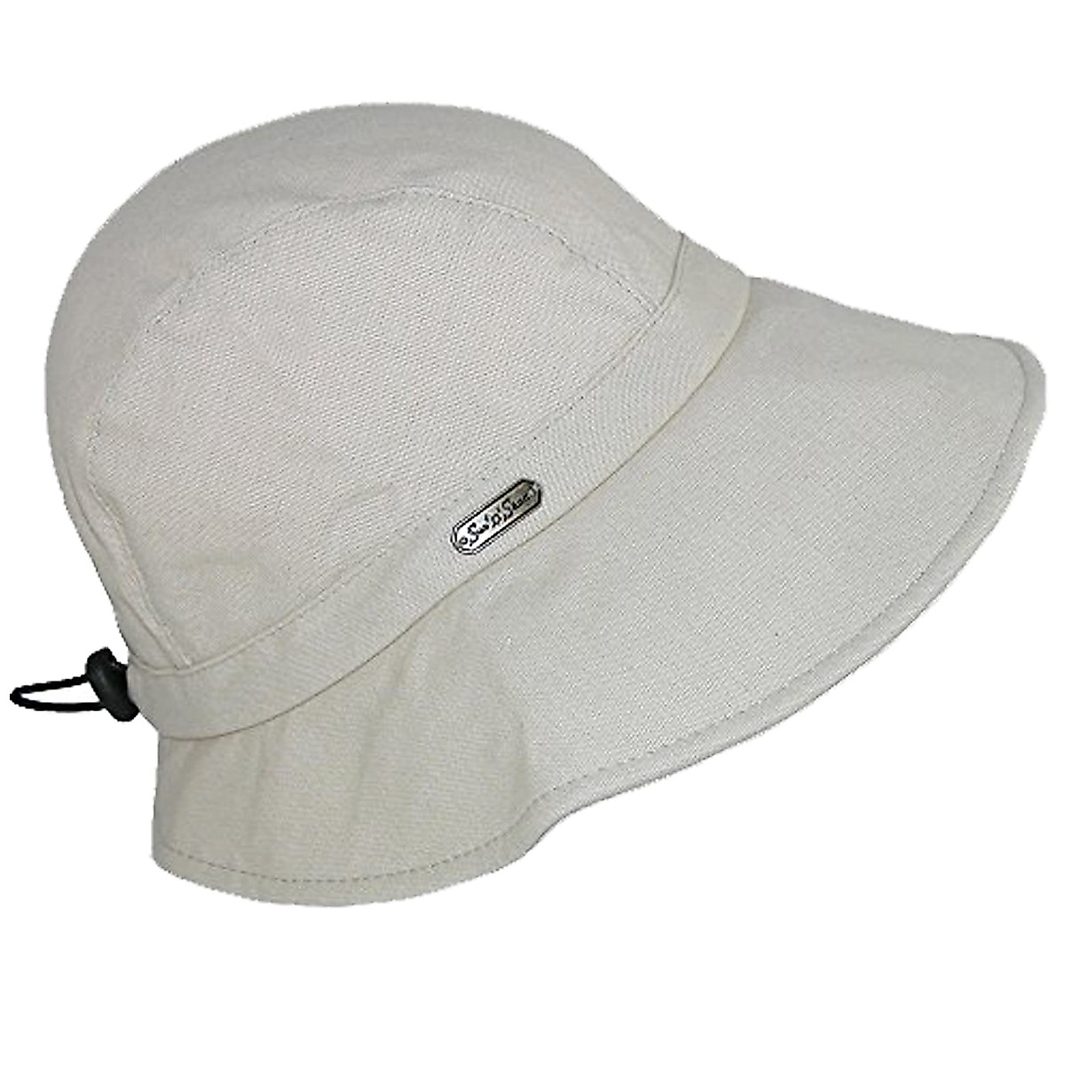 Sun 'N' Sand Packable Sun Hat Women - Cotton Summer Hat - Beach Hats for Women - Foldable Packable Hat with Drawstring - 3.5" Brim - Natural