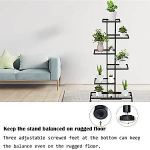 Metal Plant Stand, 6 Tier 12 Potted, Upgrade Multiple Plant Rack Shelf Organizer, ​Indoor Planter Display Shelving Unit for Patio Garden Corner Balcony Living Room