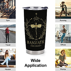 Fourth Dragon Tumbler Wing Empyrean Rider War College 20 oz Stainless Steel Insulated Tumblers with Lid and Straw Bookish Acotar Travel Coffee Mug Gifts