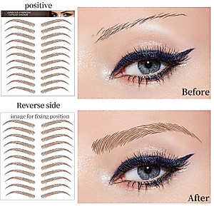 Aresvns Eyebrow Tattoo Sticker 99 Pairs! Fake Eyebrows,Popular Brown Eyebrow Shapes,4D Imitation Eyebrows Waterproof,Eyebrow Transfers Stickers(Only for Women without Eyebrows) Christmas Gift