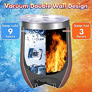 Birthday Gifts for Women - Thank You Gifts, Funny Inspirational Gifts for Women, Mom, Grandma, Wife, Daughter, Sister, BFF, Coworker - 12oz Vacuum Insulated Wine Tumbler Gifts Idea With Lid