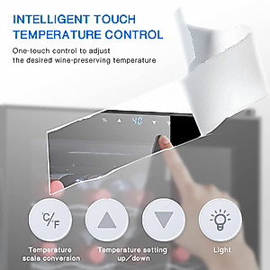 STAIGIS 24 Bottle Compressor Wine Cooler Refrigerator, Small Freestanding Wine Fridge for Red, White and Champagne, Mini Fridge with 40-66F Digital Temperature Control Glass Door